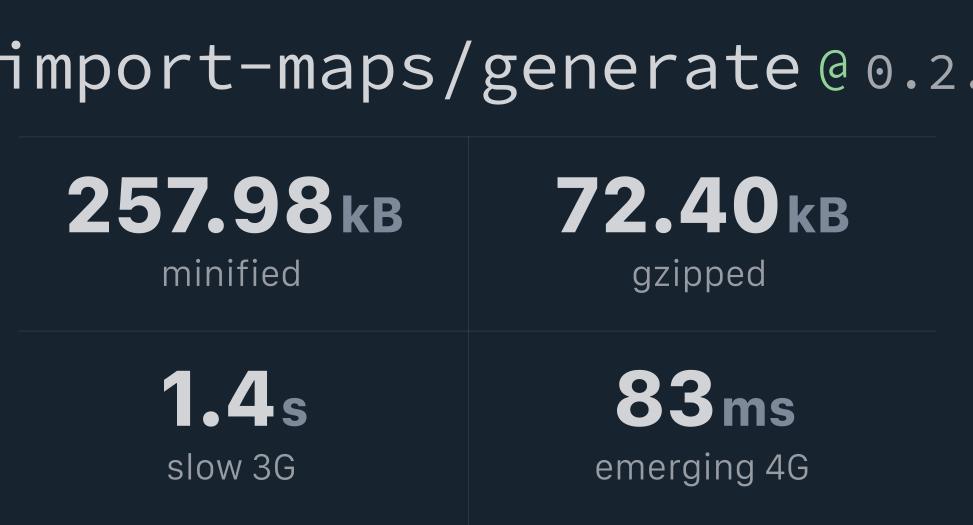 @import-maps/generate Bundlephobia