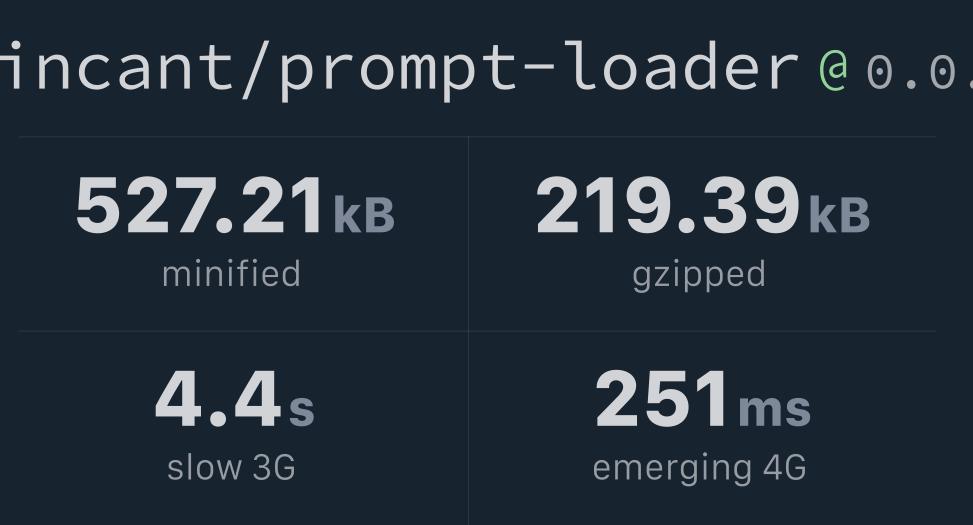 @incant/prompt-loader Bundlephobia