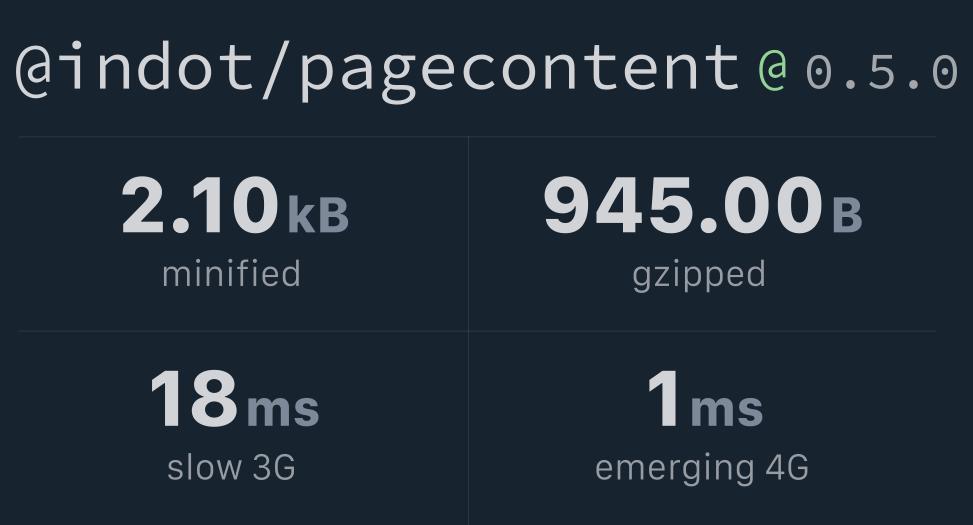 @indot/pagecontent Bundlephobia