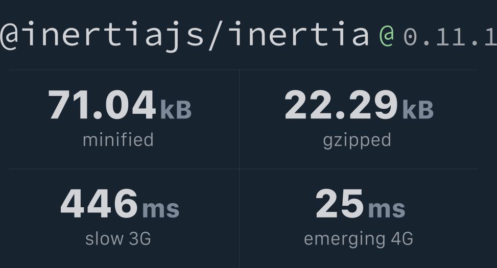 @inertiajs/inertia Bundlephobia