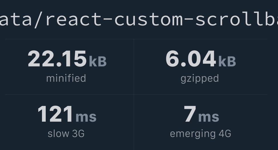 @influxdata/react-custom-scrollbars Bundlephobia