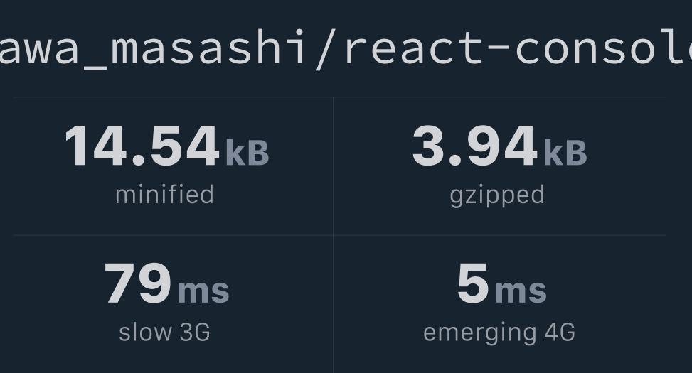 @ishikawa_masashi/react-console Bundlephobia