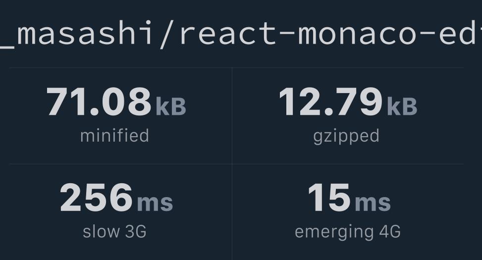 @ishikawa_masashi/react-monaco-editor Bundlephobia