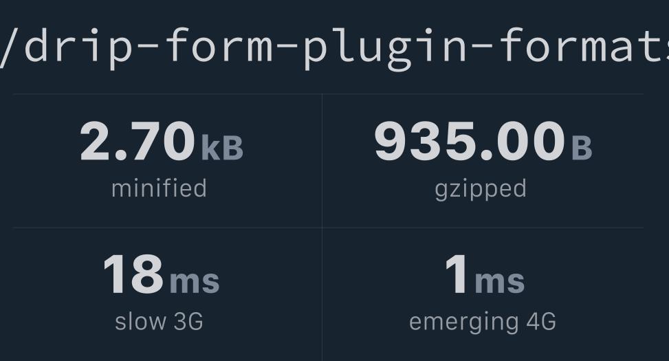 @jdfed/drip-form-plugin-formats Bundlephobia