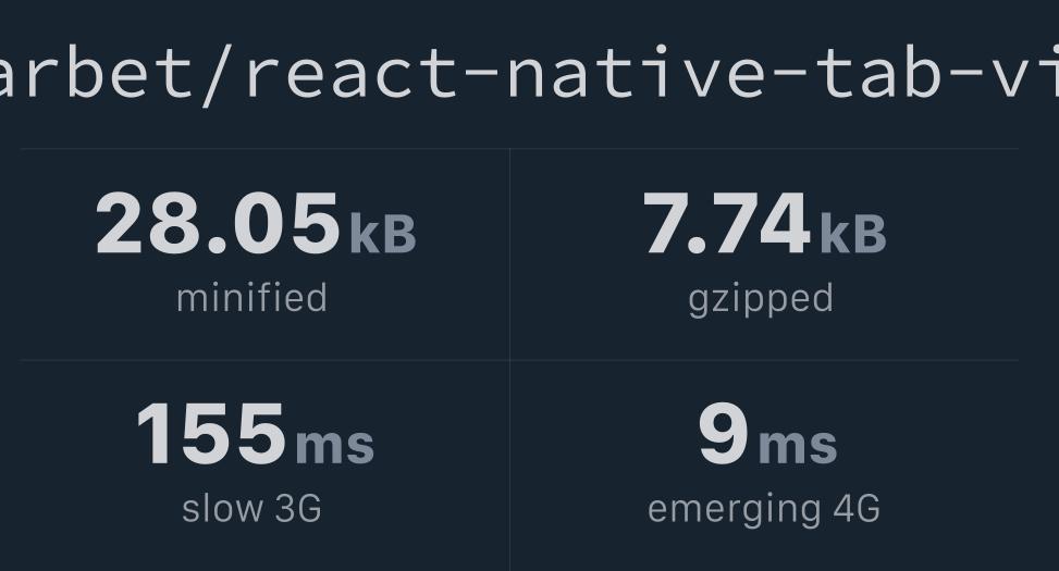 @jeremybarbet/react-native-tab-view Bundlephobia