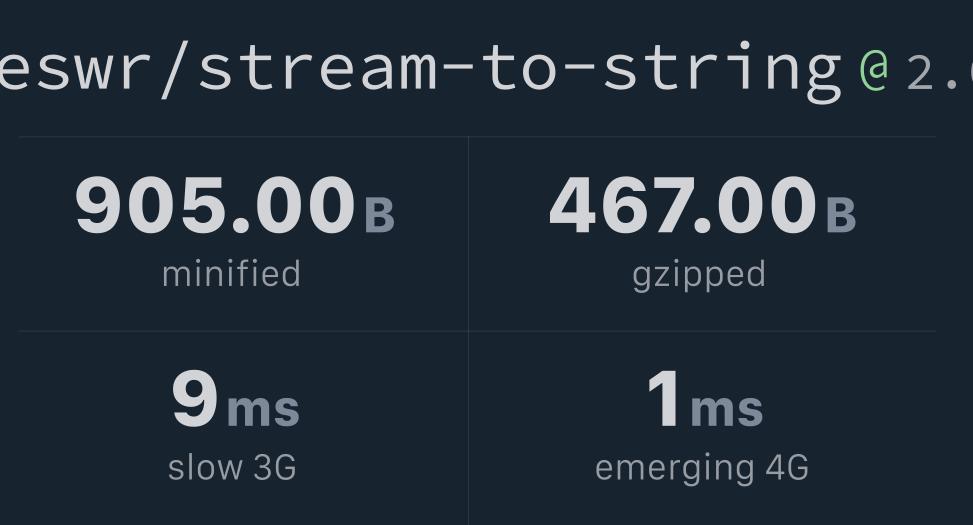@jeswr/stream-to-string v2.0.0 Bundlephobia