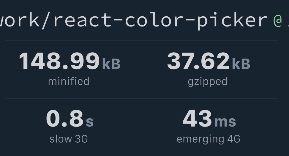 @jswork/react-color-picker Bundlephobia
