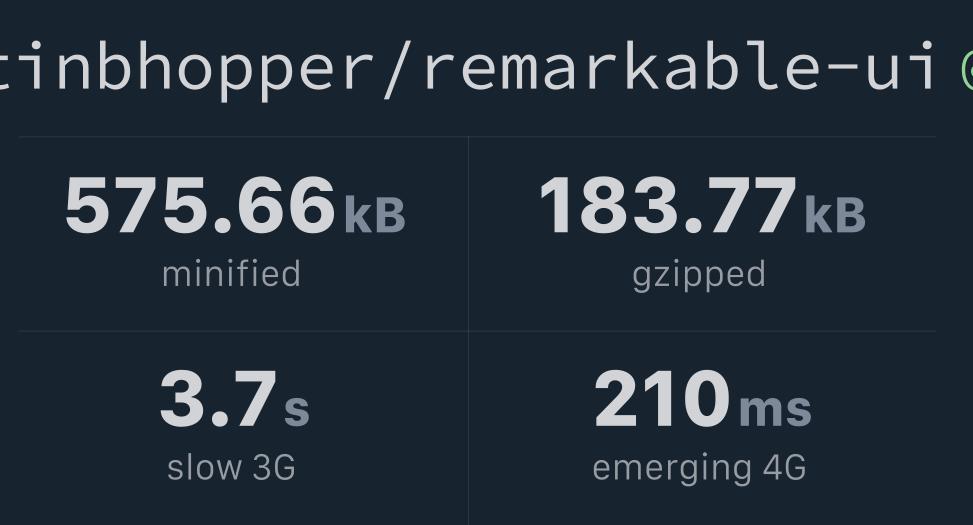 @justinbhopper/remarkable-ui Bundlephobia