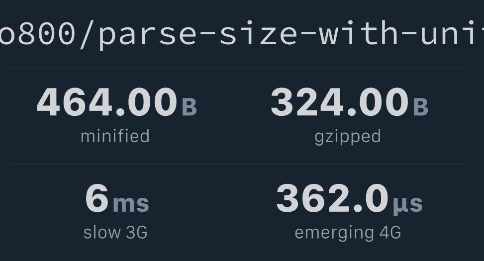 @laomao800/parse-size-with-unit Bundlephobia