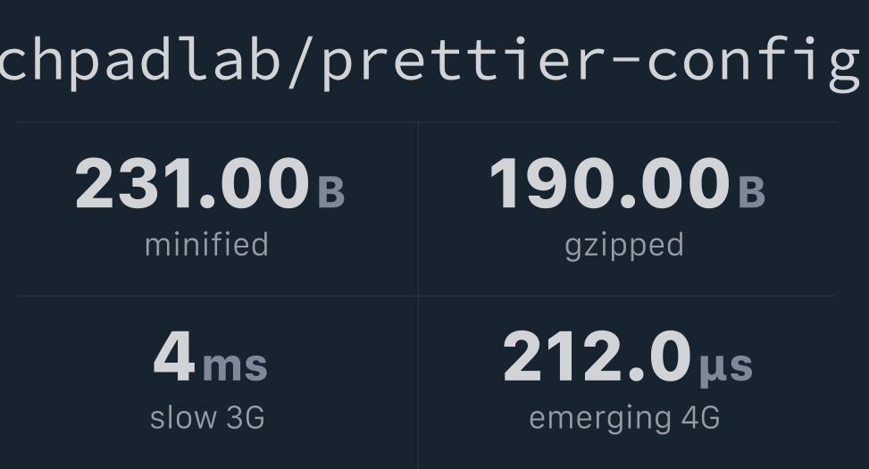 @launchpadlab/prettier-config Bundlephobia