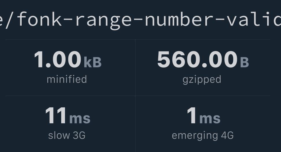 @lemoncode/fonk-range-number-validator Bundlephobia