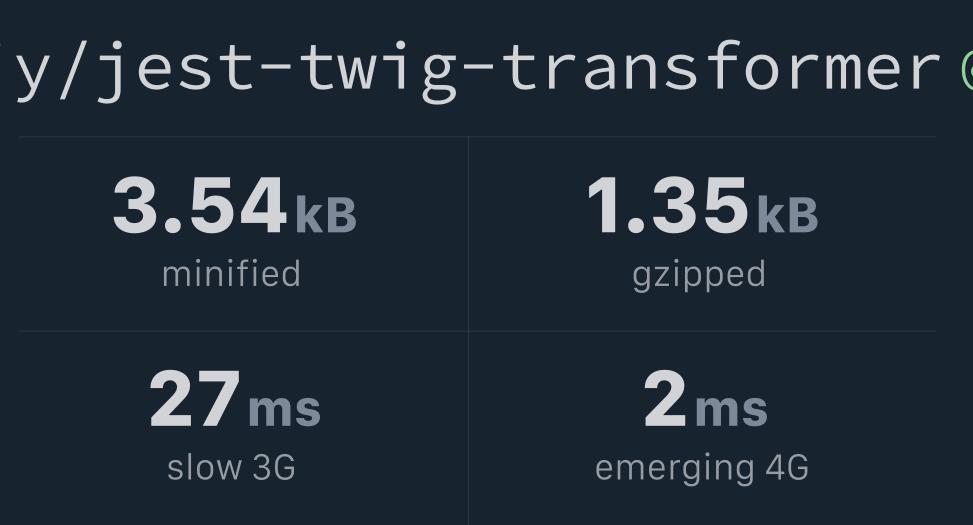 @leviy/jest-twig-transformer Bundlephobia