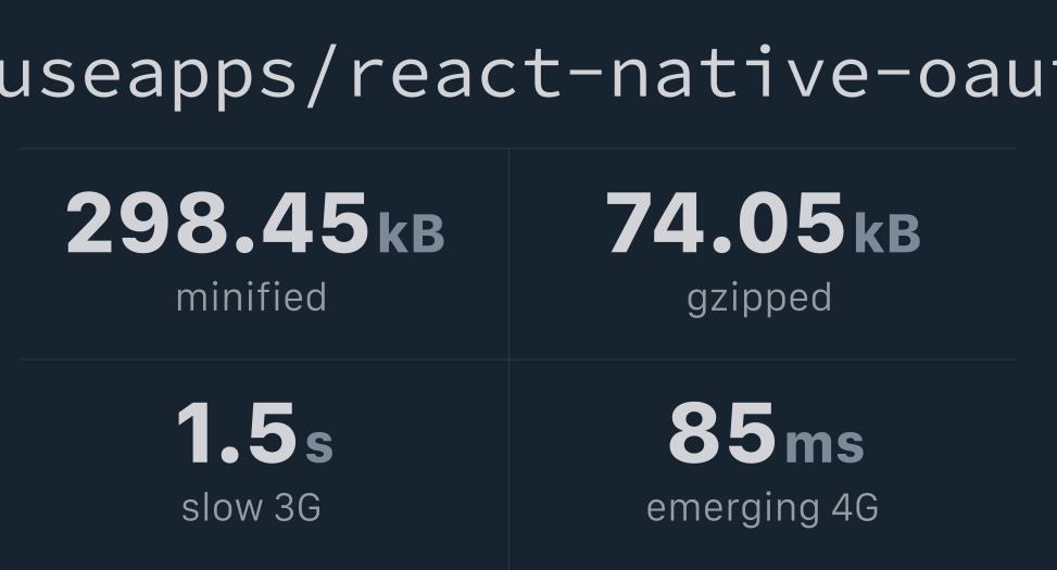 @lighthouseapps/react-native-oauth2 Bundlephobia