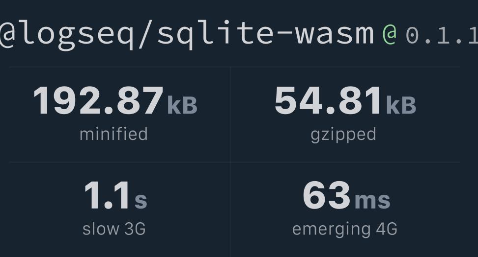 @logseq/sqlite-wasm Bundlephobia
