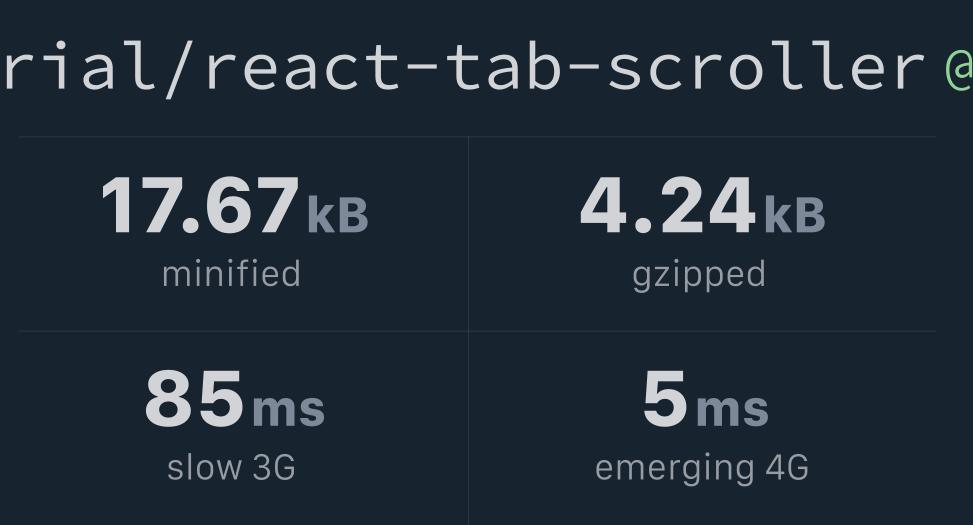 @material/react-tab-scroller v0.15.0 Bundlephobia
