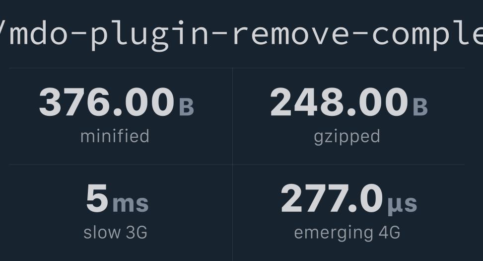 @mdo-org/mdo-plugin-remove-complete Bundlephobia