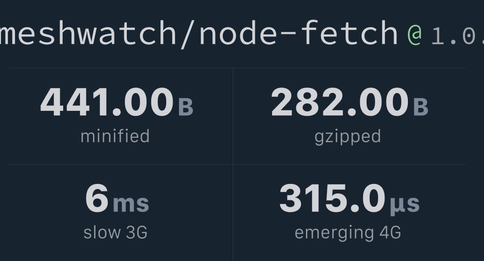 @meshwatch/node-fetch Bundlephobia