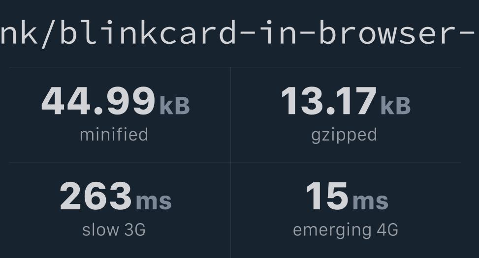 @microblink/blinkcard-in-browser-sdk Bundlephobia