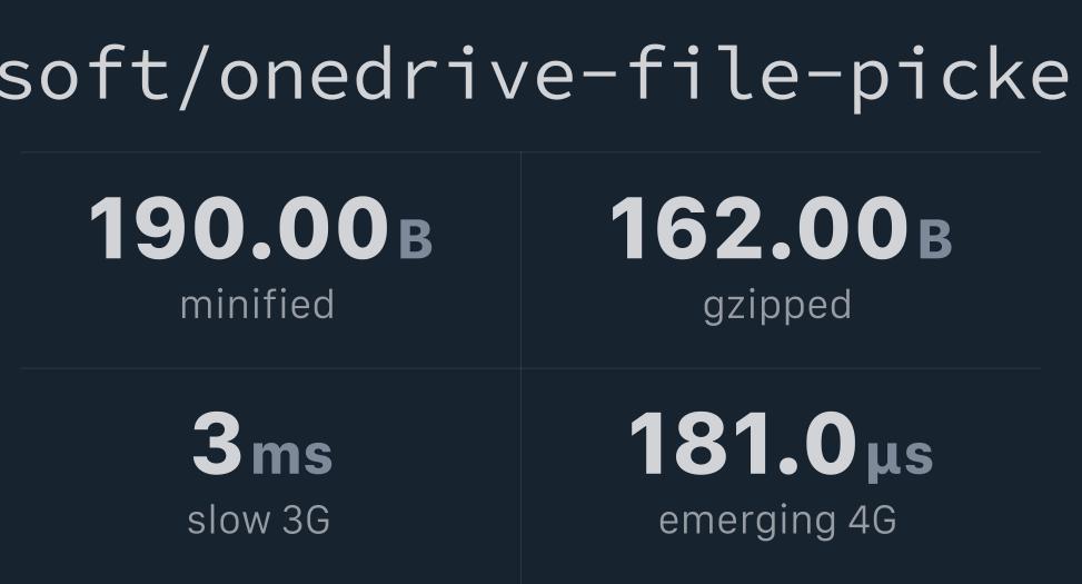 @microsoft/onedrive-file-picker Bundlephobia