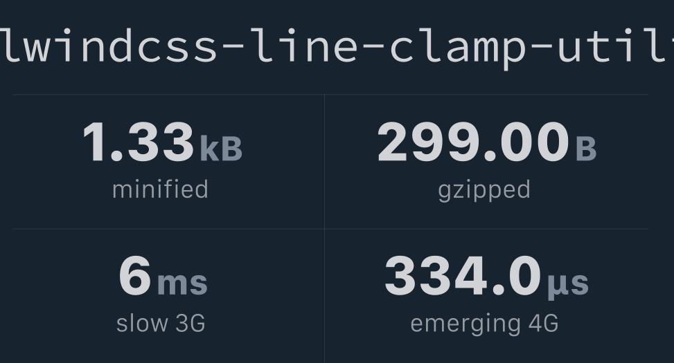 @neojp/tailwindcss-line-clamp-utilities Bundlephobia