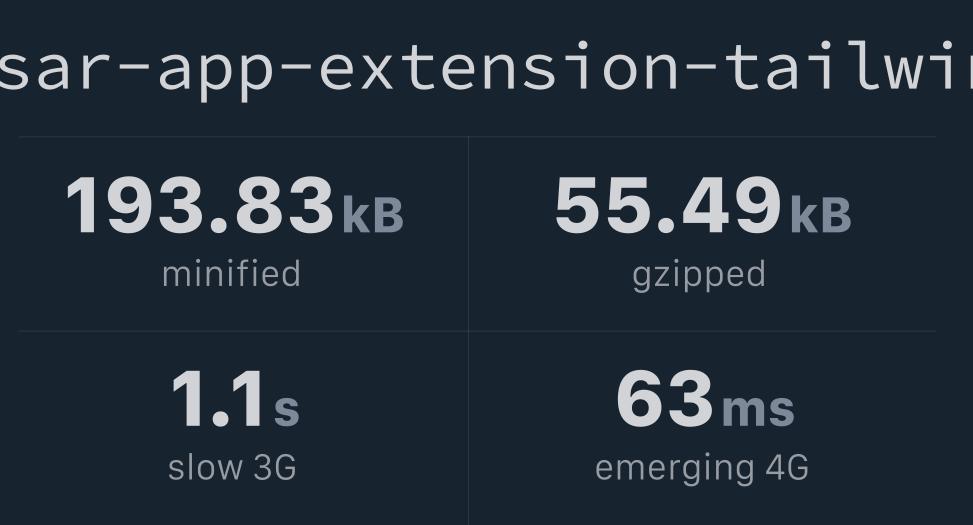 Niamaquasar App Extension Tailwindcss Bundlephobia 