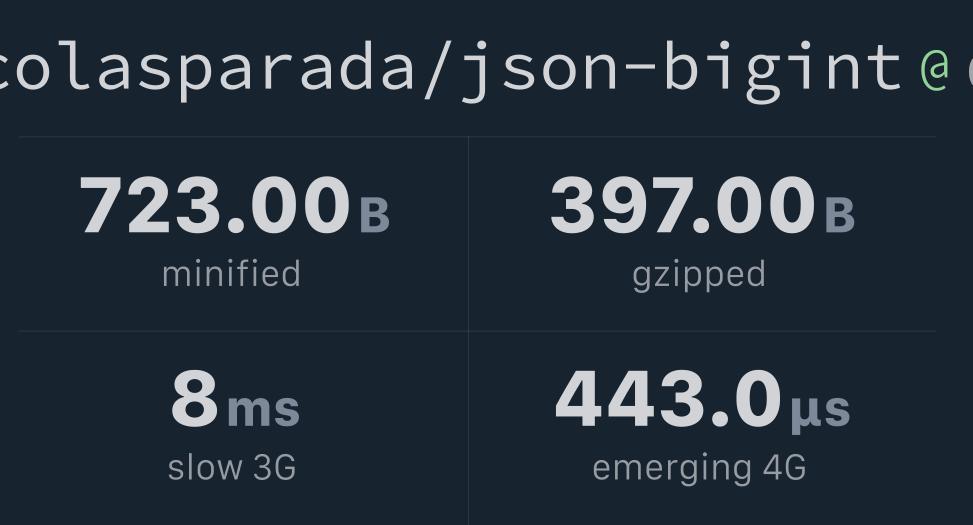 @nicolasparada/json-bigint Bundlephobia