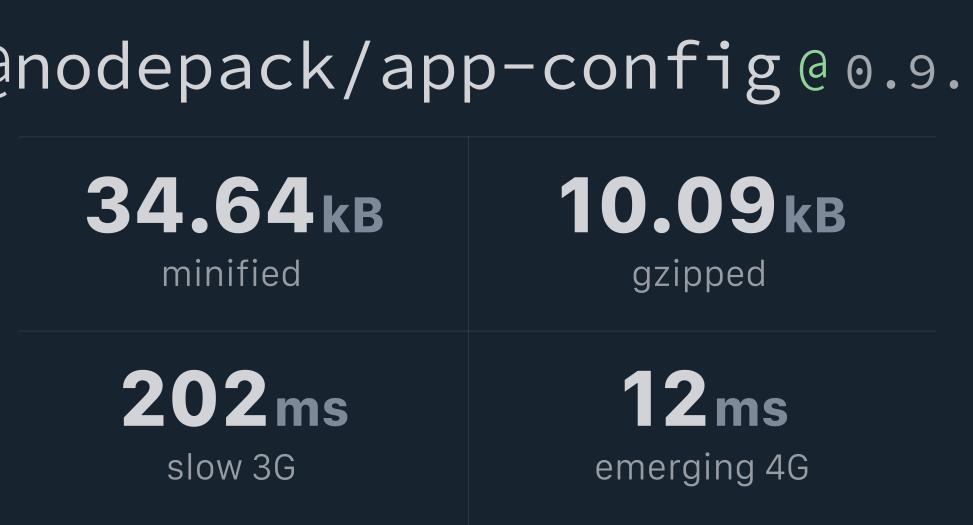 @nodepack/app-config Bundlephobia