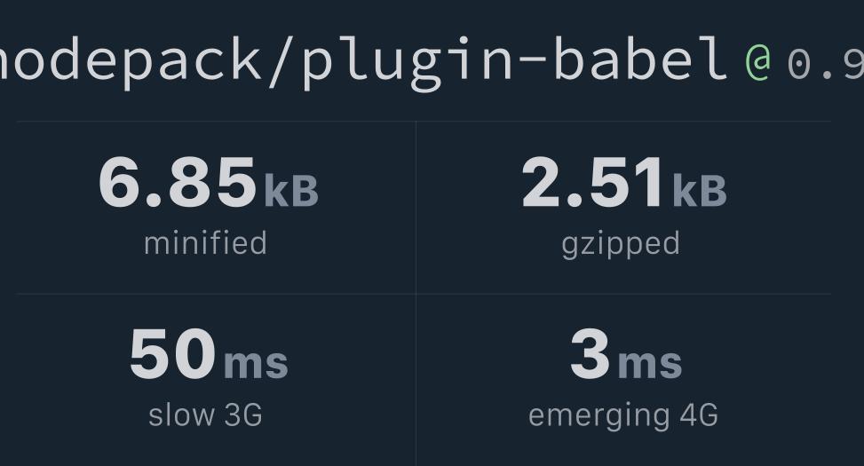 @nodepack/plugin-babel Bundlephobia