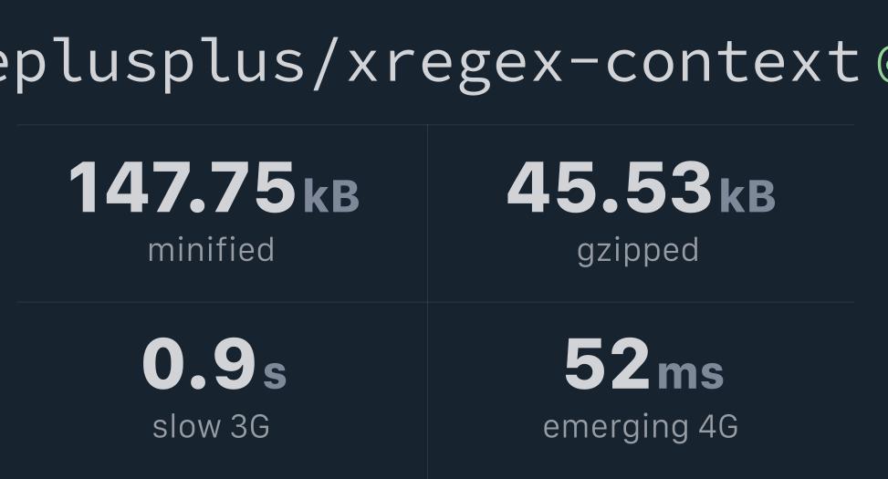 @nodeplusplus/xregex-context Bundlephobia