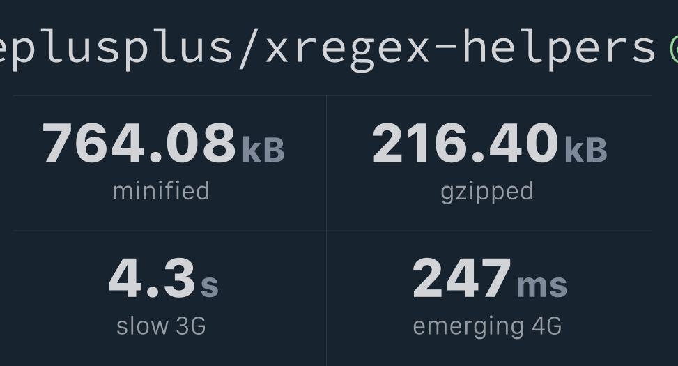 @nodeplusplus/xregex-helpers Bundlephobia