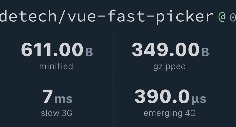 @nodetech/vue-fast-picker Bundlephobia