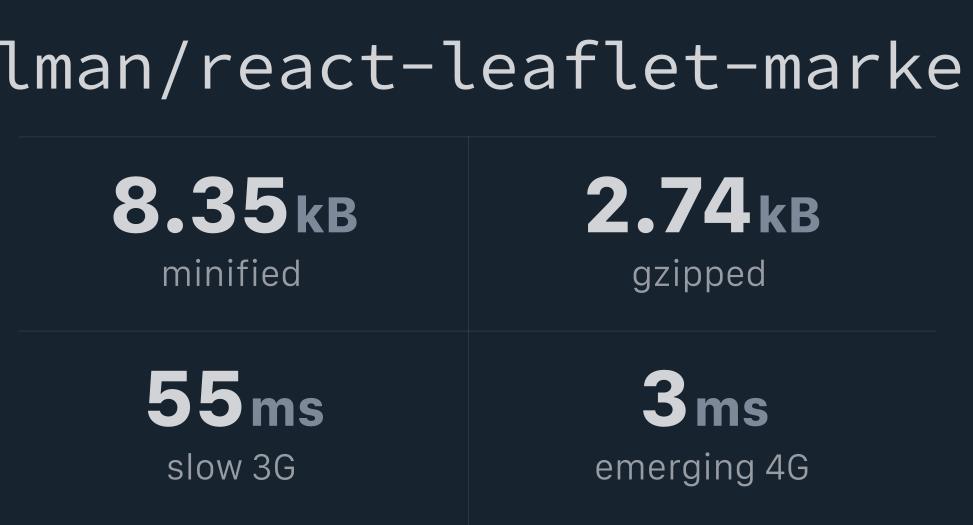 @nullcode_realman/react-leaflet-markercluster Bundlephobia