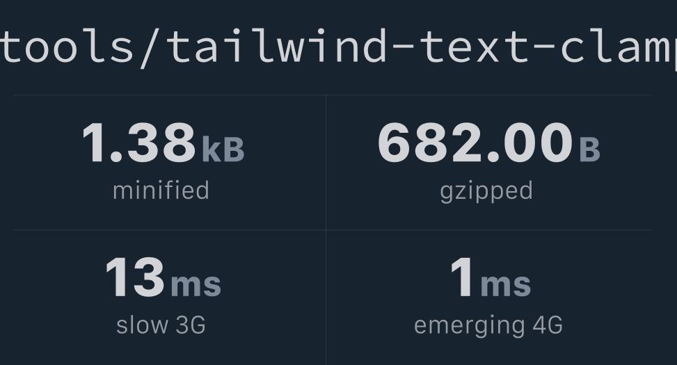 @onthetools/tailwind-text-clamp Bundlephobia