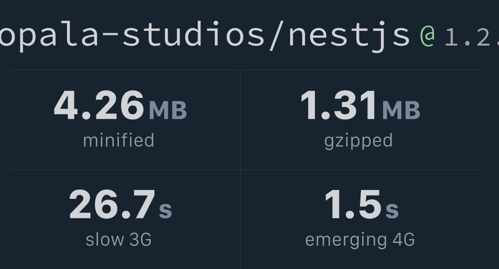 @opala-studios/nestjs Bundlephobia