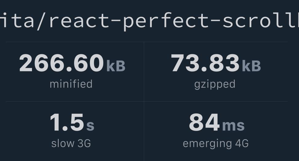 @opuscapita/react-perfect-scrollbar Bundlephobia