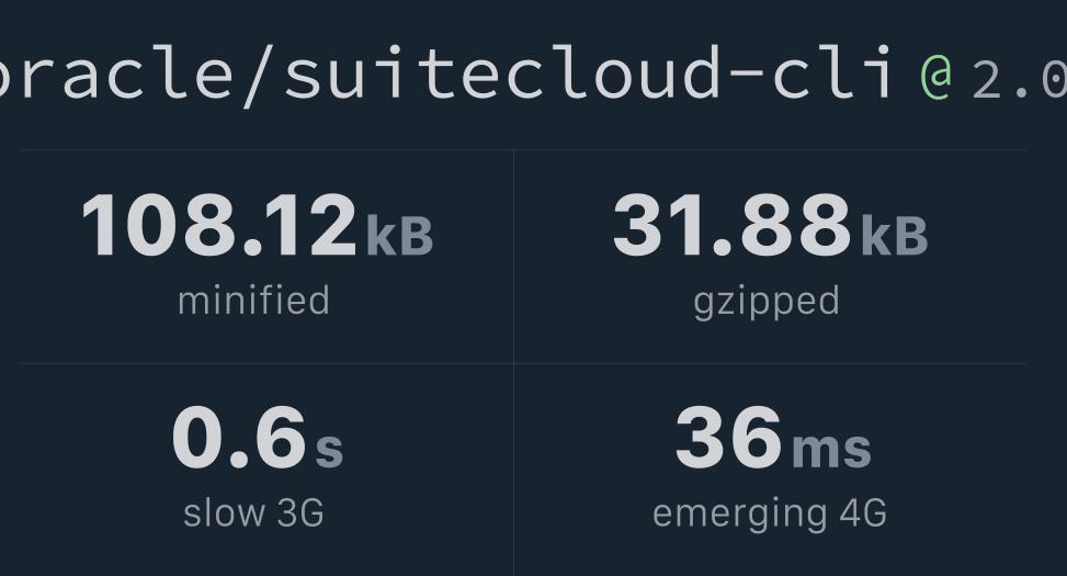 @oracle/suitecloud-cli v2.0.0 Bundlephobia