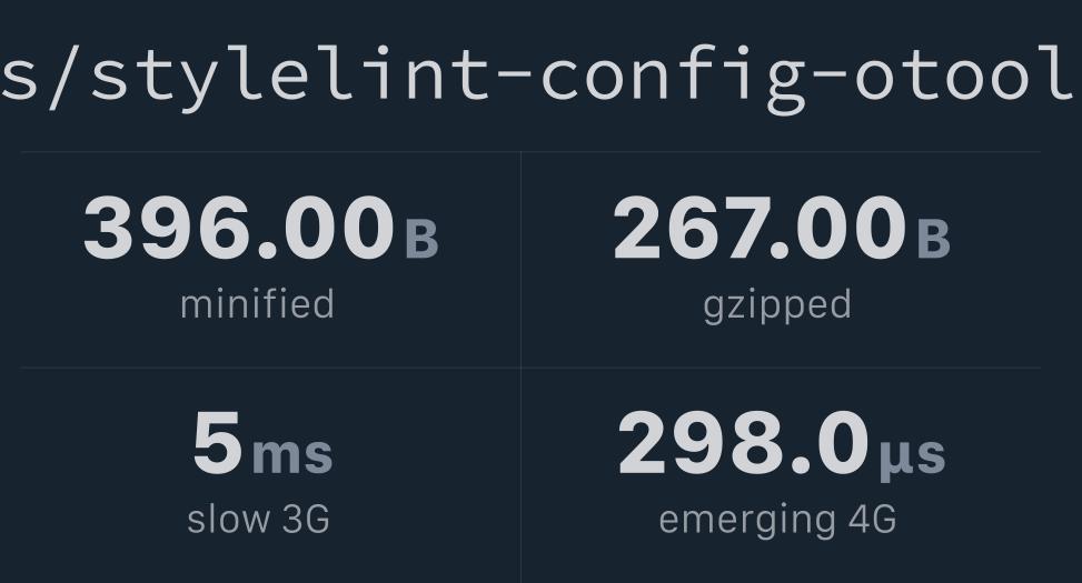 @otools/stylelint-config-otool Bundlephobia