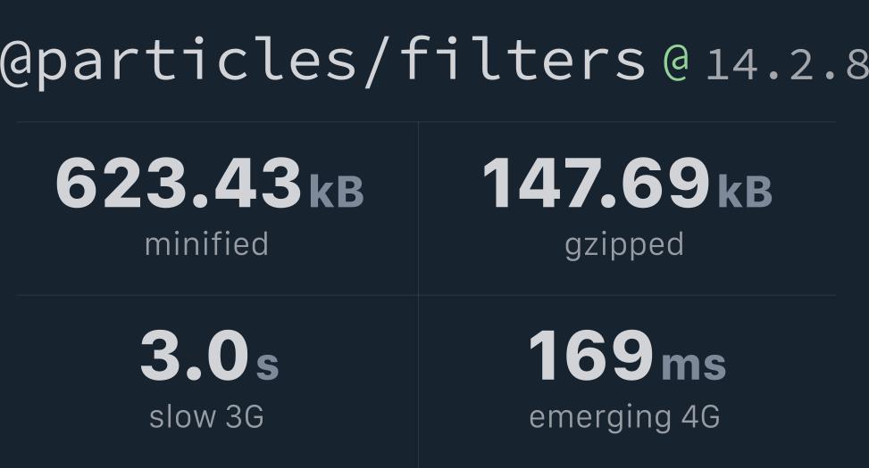 @particles/filters Bundlephobia