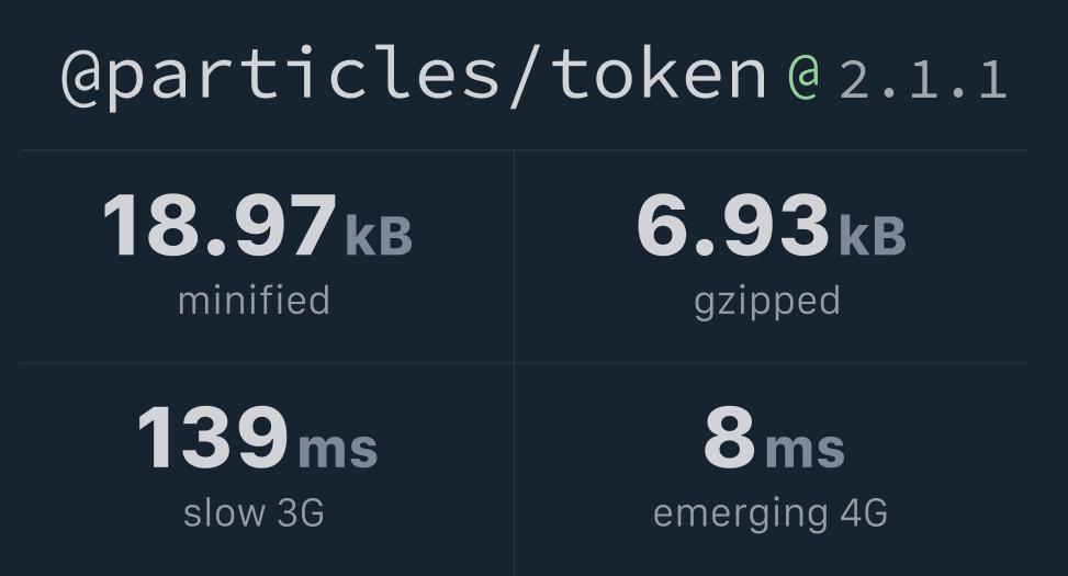 @particles/token Bundlephobia