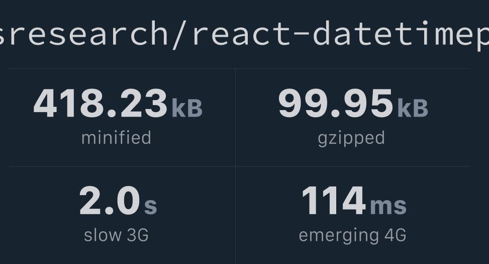 @prometheusresearch/react-datetimepicker Bundlephobia