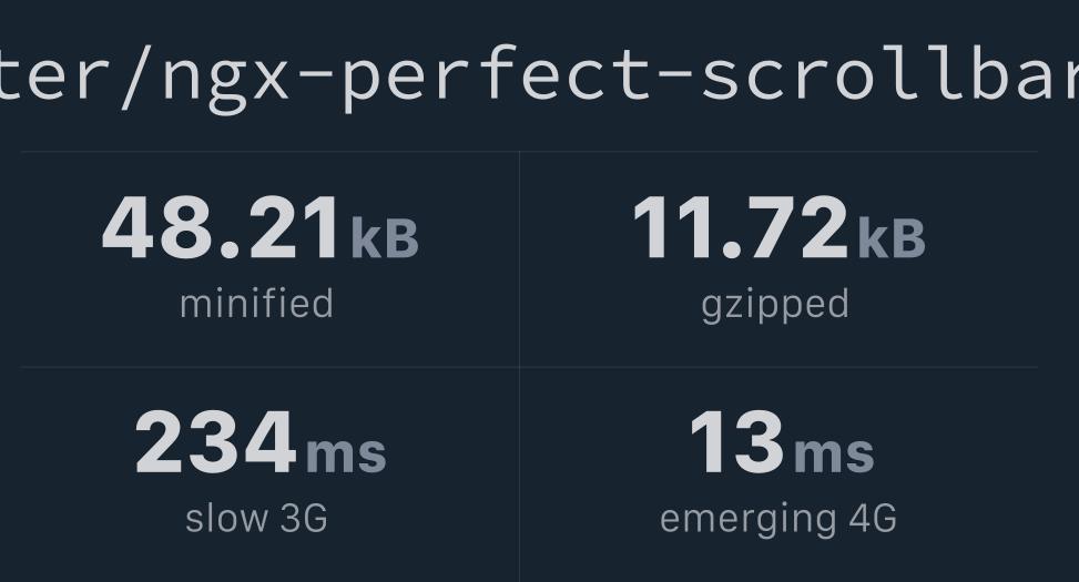 @rdkmaster/ngx-perfect-scrollbar v8.0.0-2 Bundlephobia