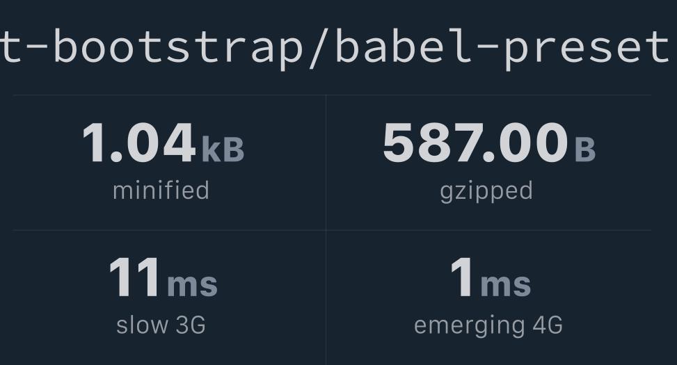 @react-bootstrap/babel-preset Bundlephobia