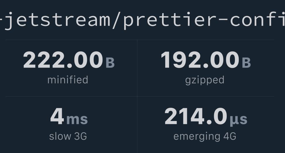 @react-jetstream/prettier-config v1.0.0 Bundlephobia