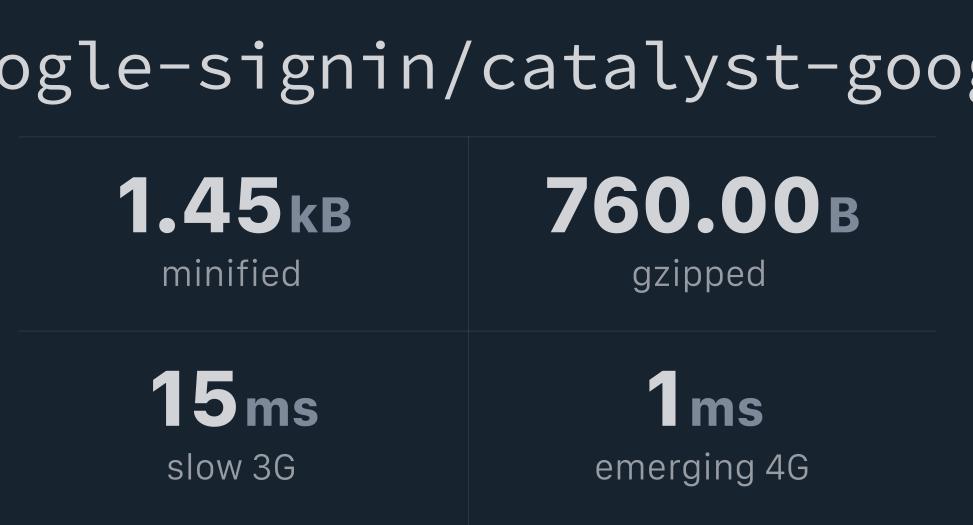 @react-native-google-signin/catalyst-google-sign-in Bundlephobia