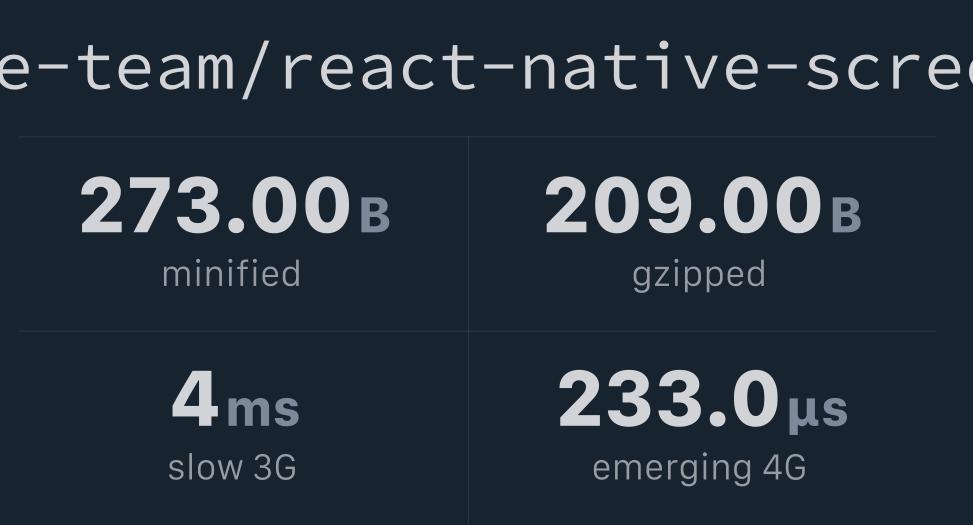@react-native-team/react-native-screen-tool v0.0.0 Bundlephobia
