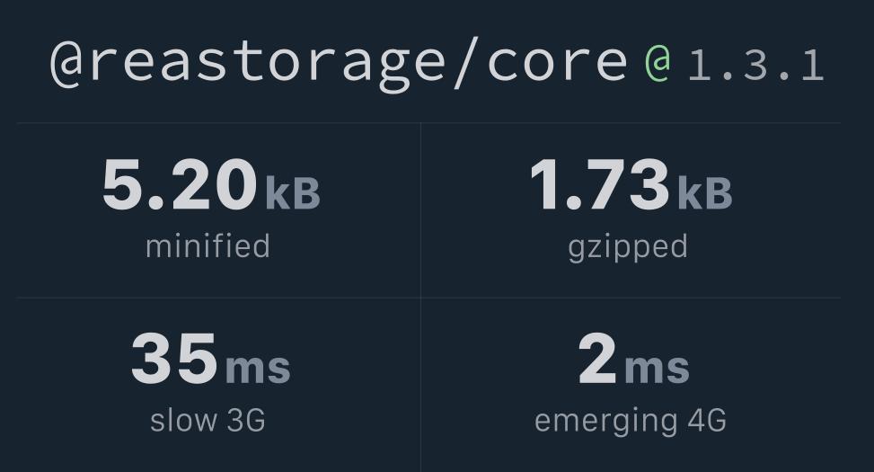 @reastorage/core Bundlephobia