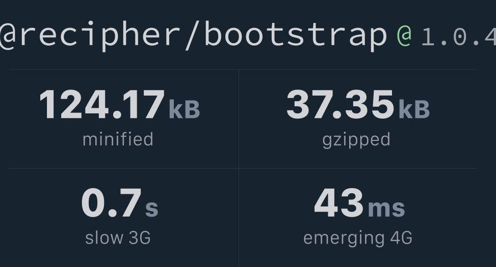 @recipher/bootstrap v1.0.4 Bundlephobia