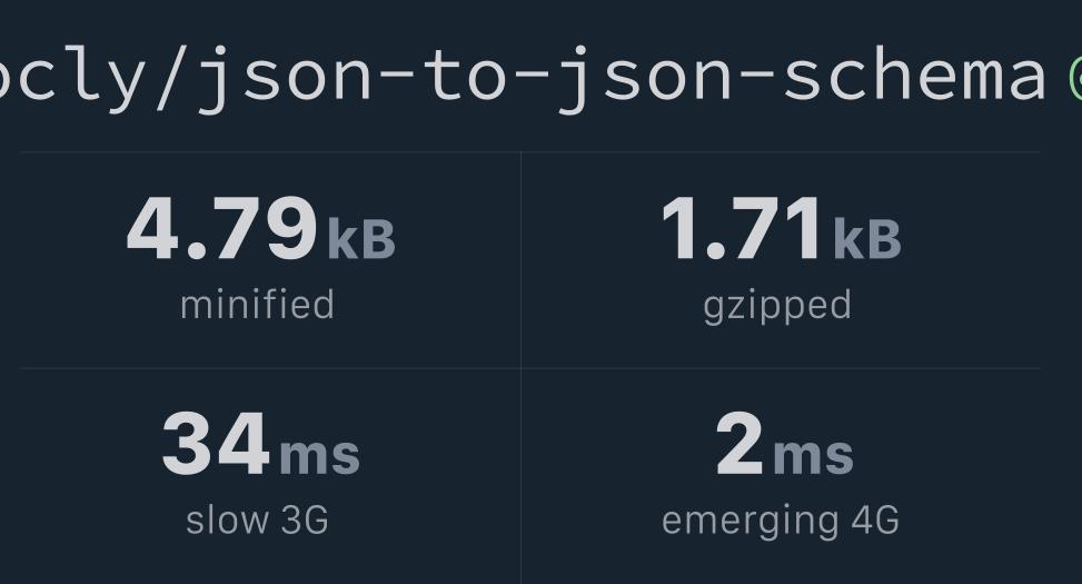 @redocly/json-to-json-schema Bundlephobia