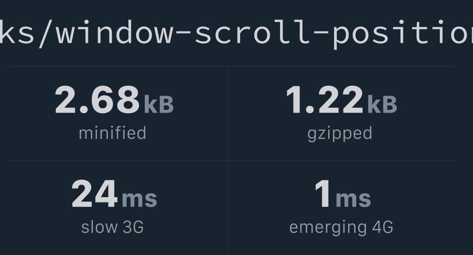 @rehooks/window-scroll-position Bundlephobia