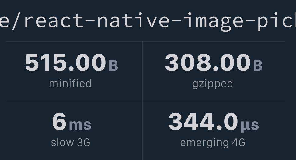 @remobile/react-native-image-picker Bundlephobia
